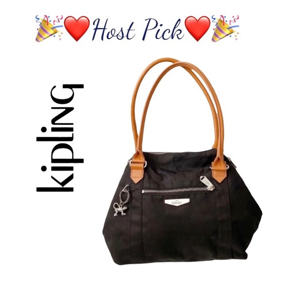 Kipling | Bags | Kipling Leather And Nylon Shoulder Satchel | Poshmark